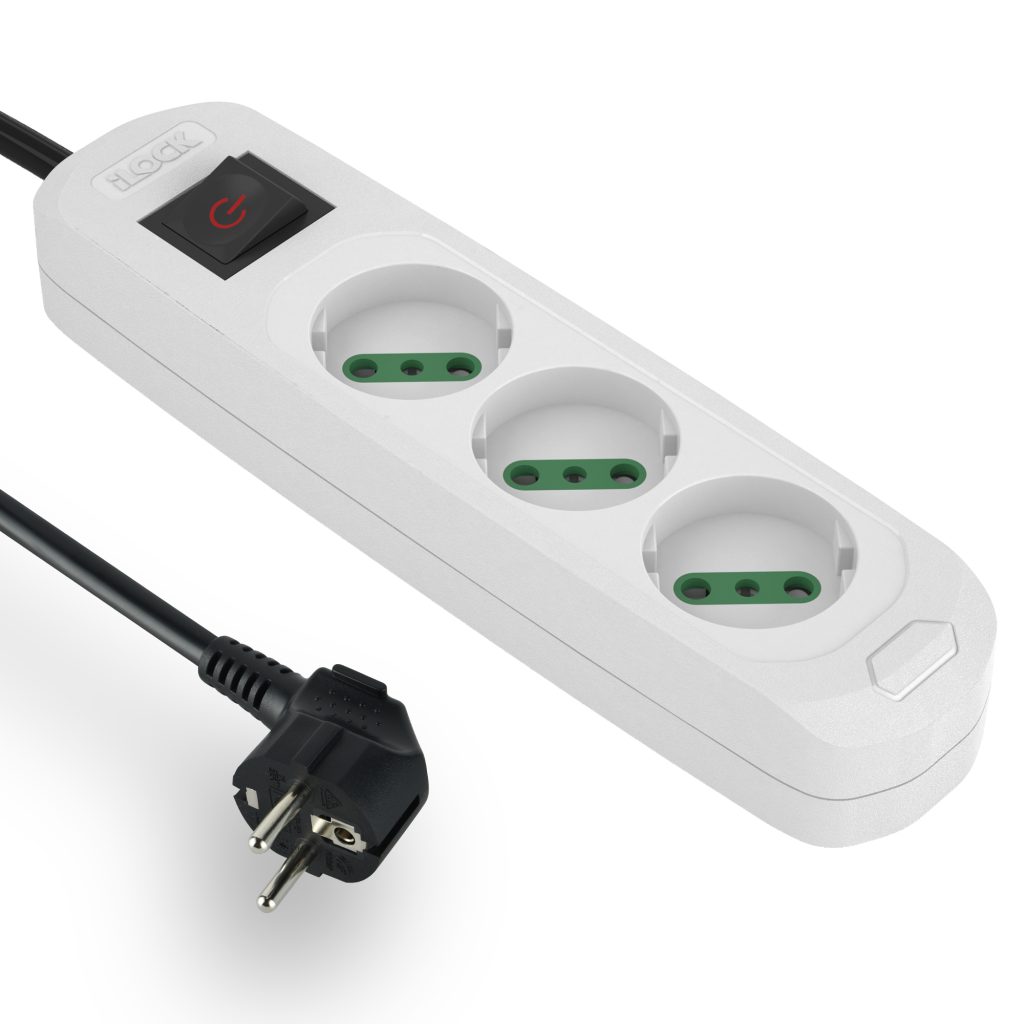 ILOCK power strip, 3 outlets without earthing (Basic) 3 m – iLock
