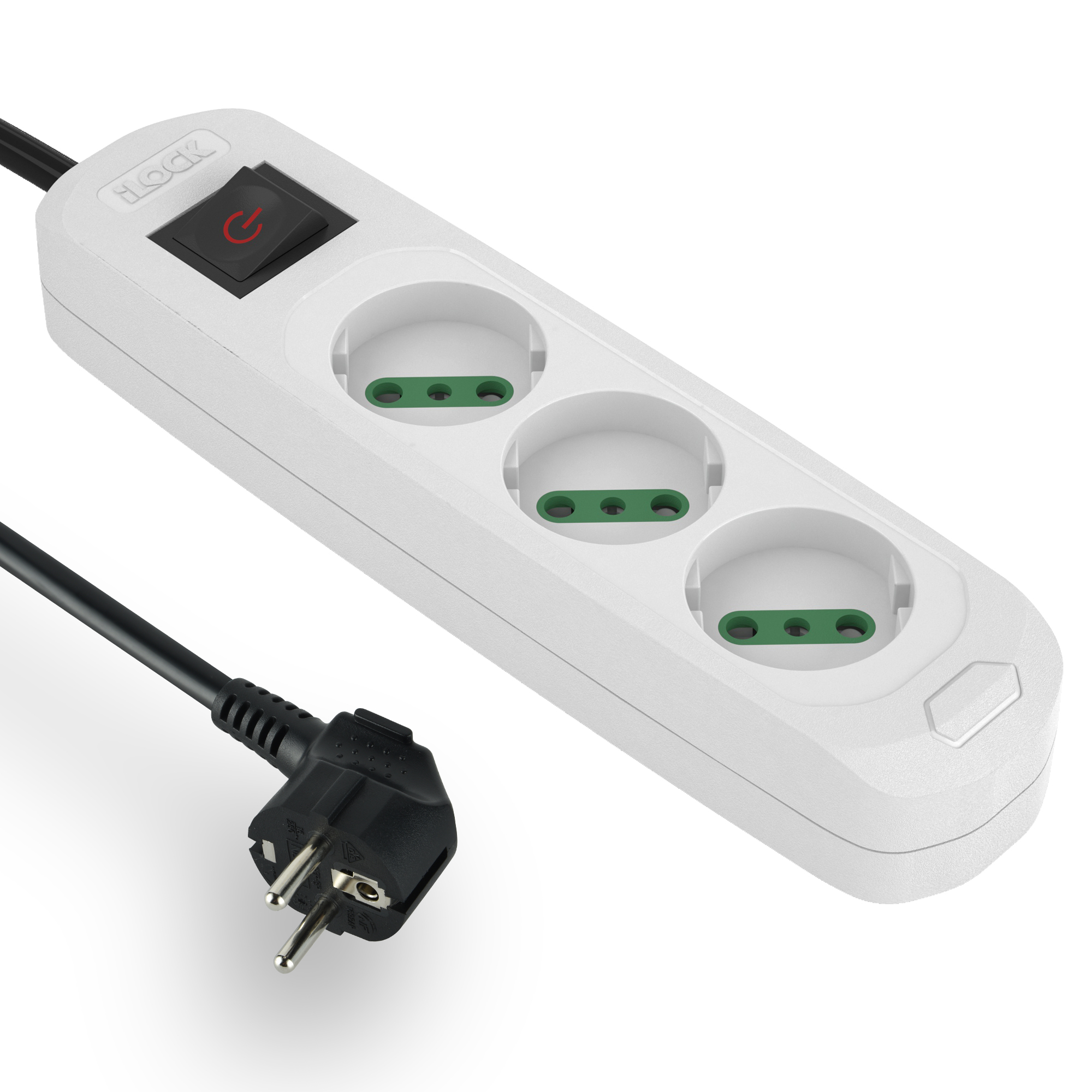 ILOCK power strip, 3 outlets without earthing (Basic) 3 m – iLock