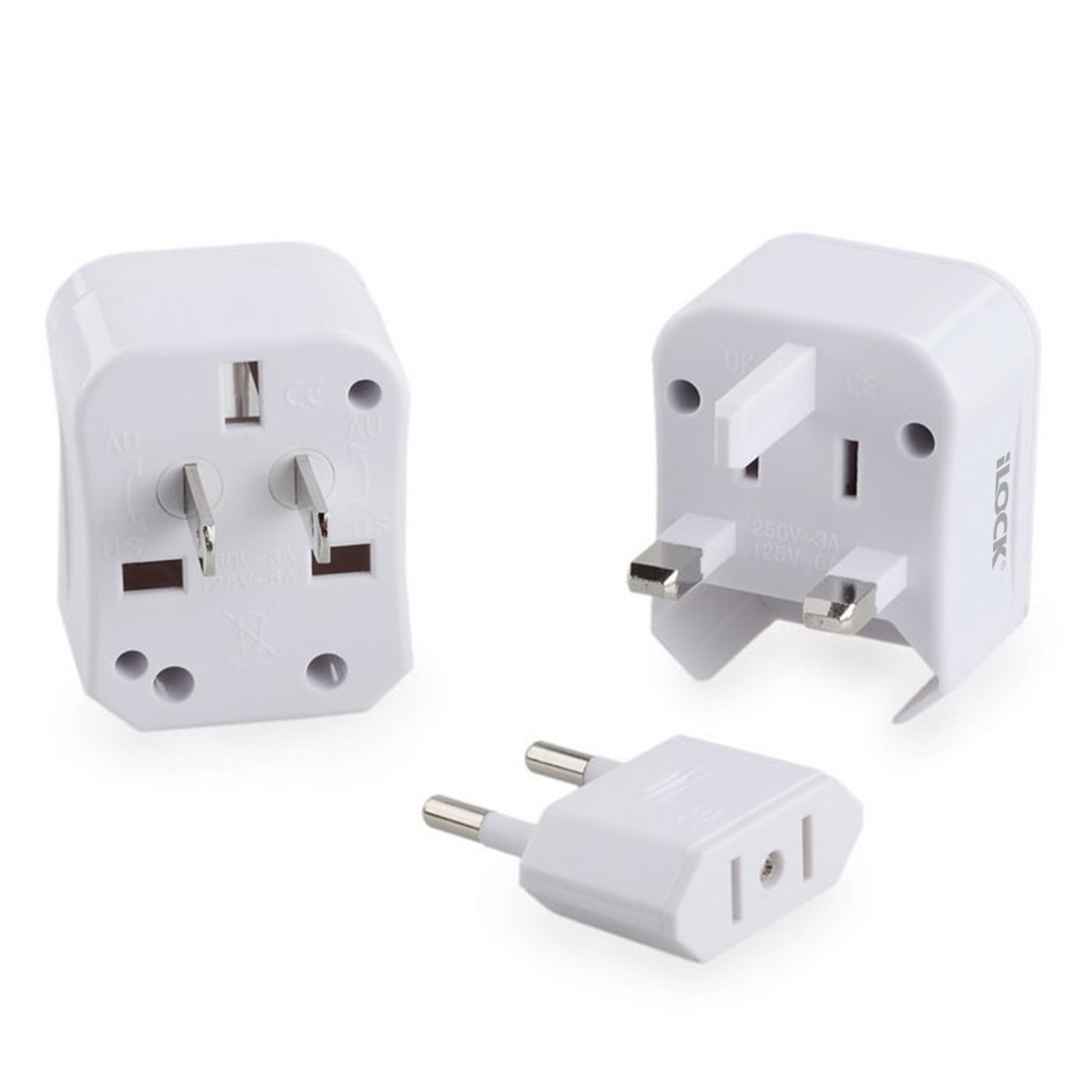 Universal Travel Adapter | US to UK/EU/AUS | Compact & Portable – iLock