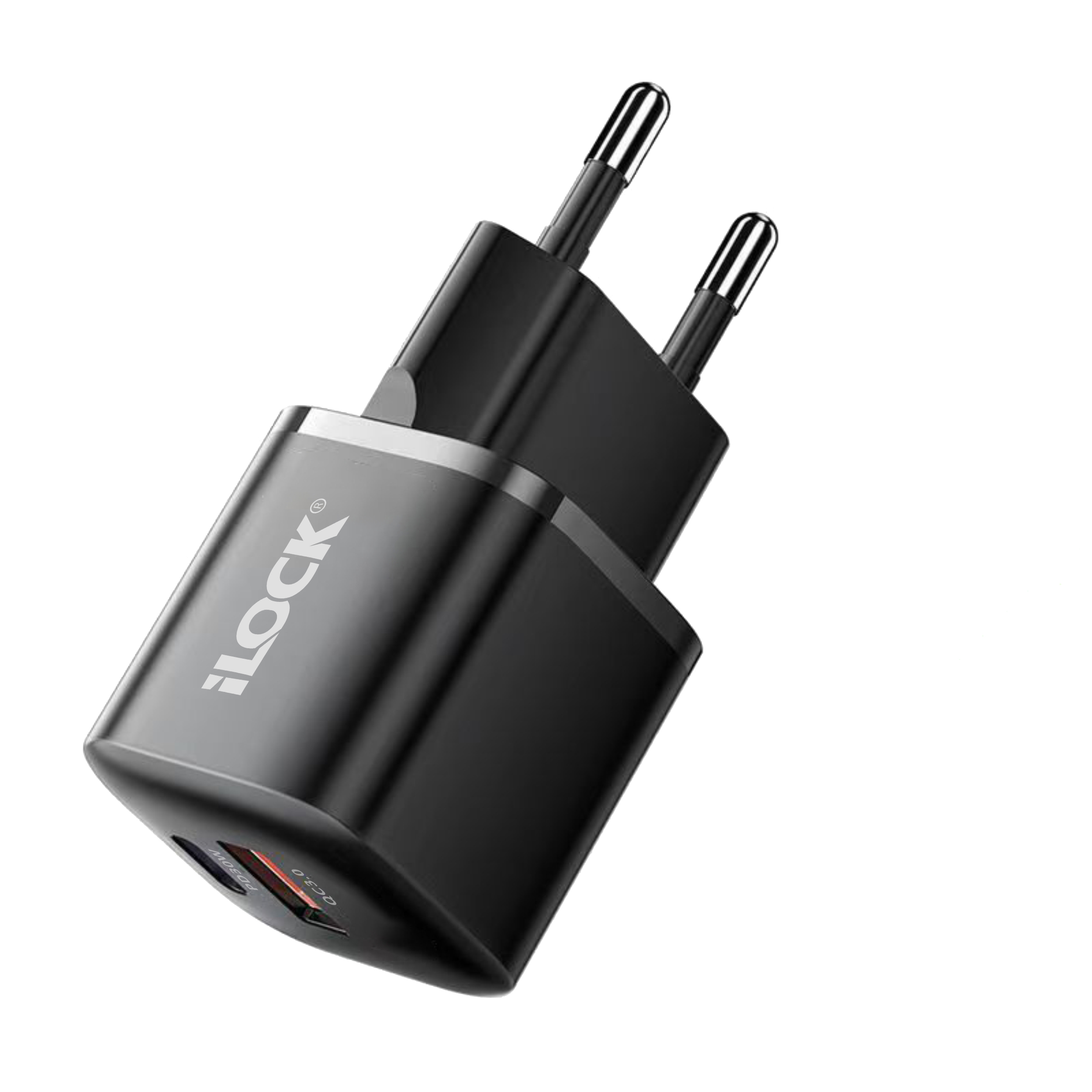 Wall Fast Charger 30W Dual Port (USB-A & USB-C) | QC 3.0 – iLock