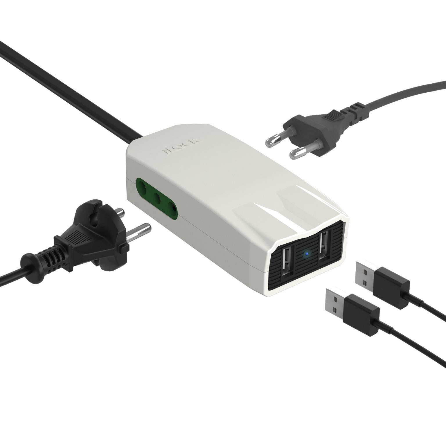 Mini Charger PRO | Dual Port (2x Type-A) + 2 Outlets | Fast Charging ...