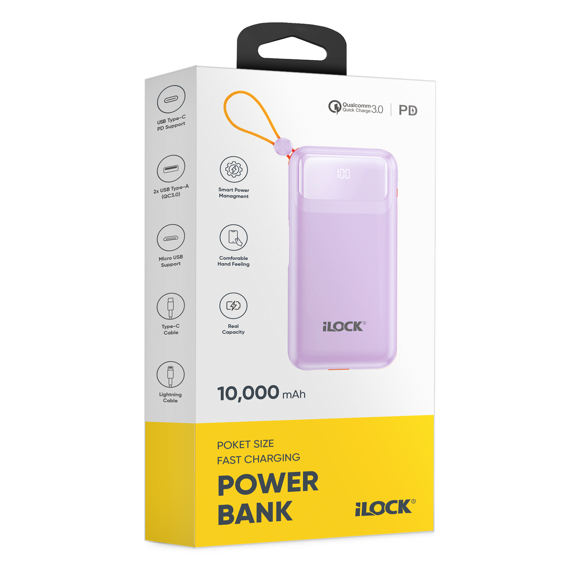 Power Bank 10,000mAh | Four Ports | LED Display | Fast Charging – iLock