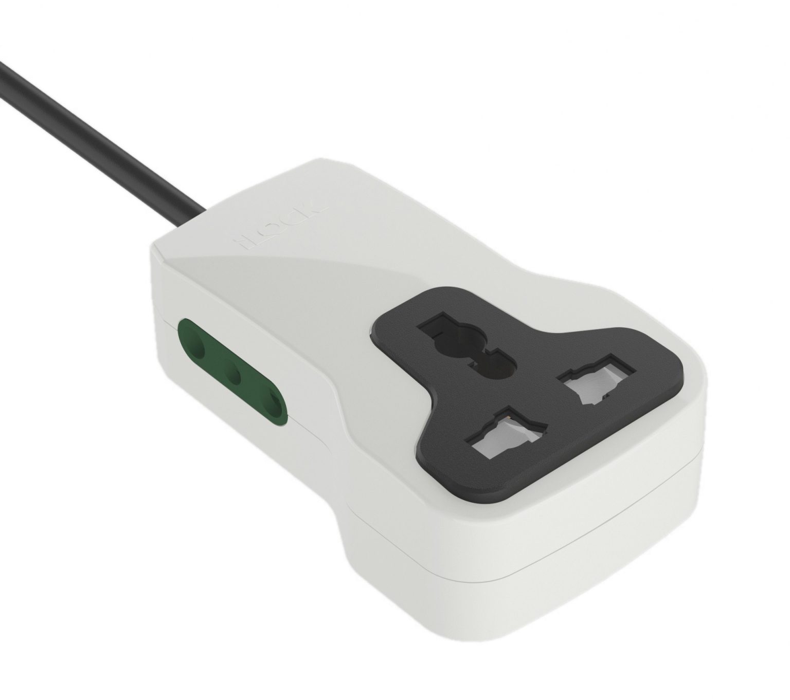 Mini Power Strip – 3 Outlets | 2 Schuko + 1 Universal Socket – iLock