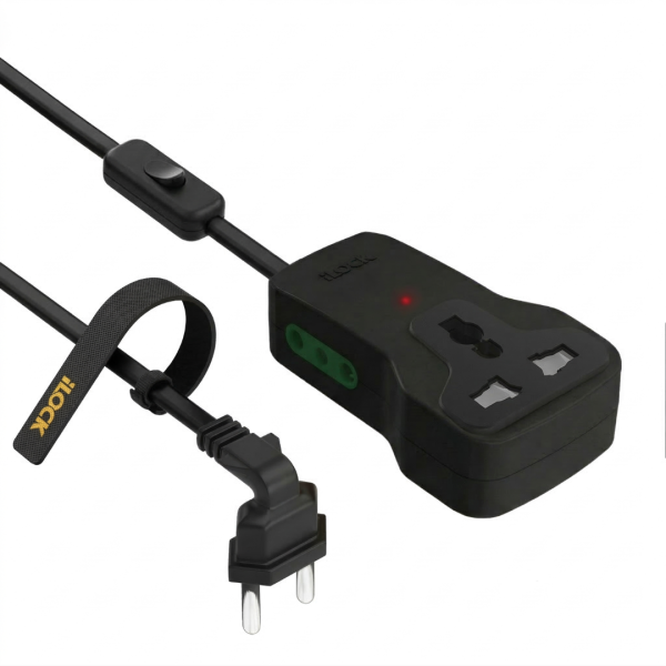 Mini Universal Power Strip – 3 outlets with switch on/off – iLock